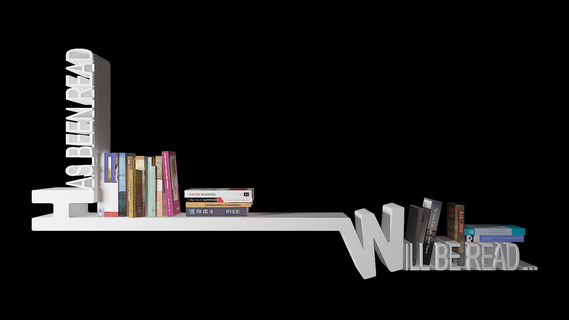 Bookshelf Has Been Read Will Be Read With Book Model - TurboSquid 1845149