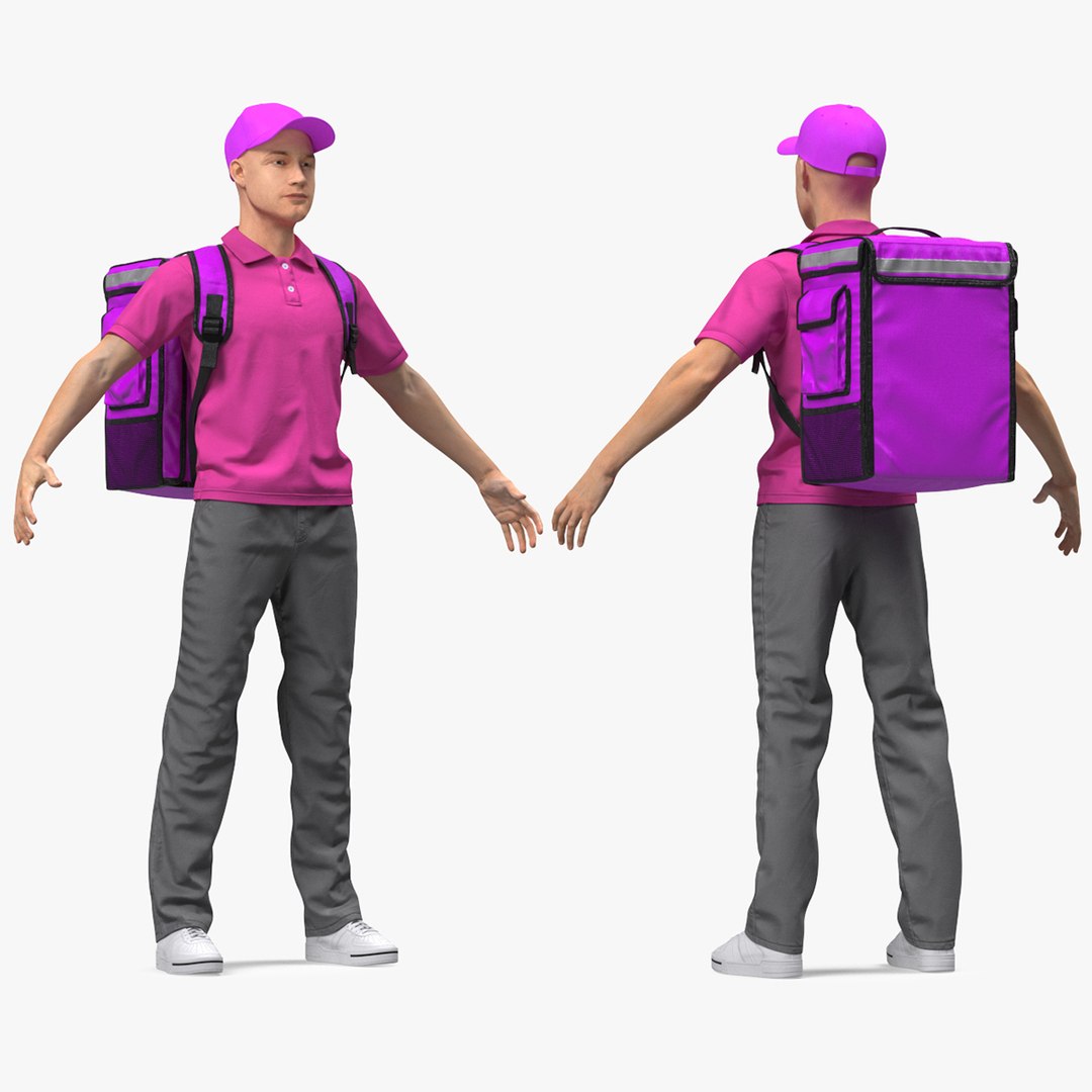 3D Food Delivery Man Rigged for Cinema 4D model - TurboSquid 1861994