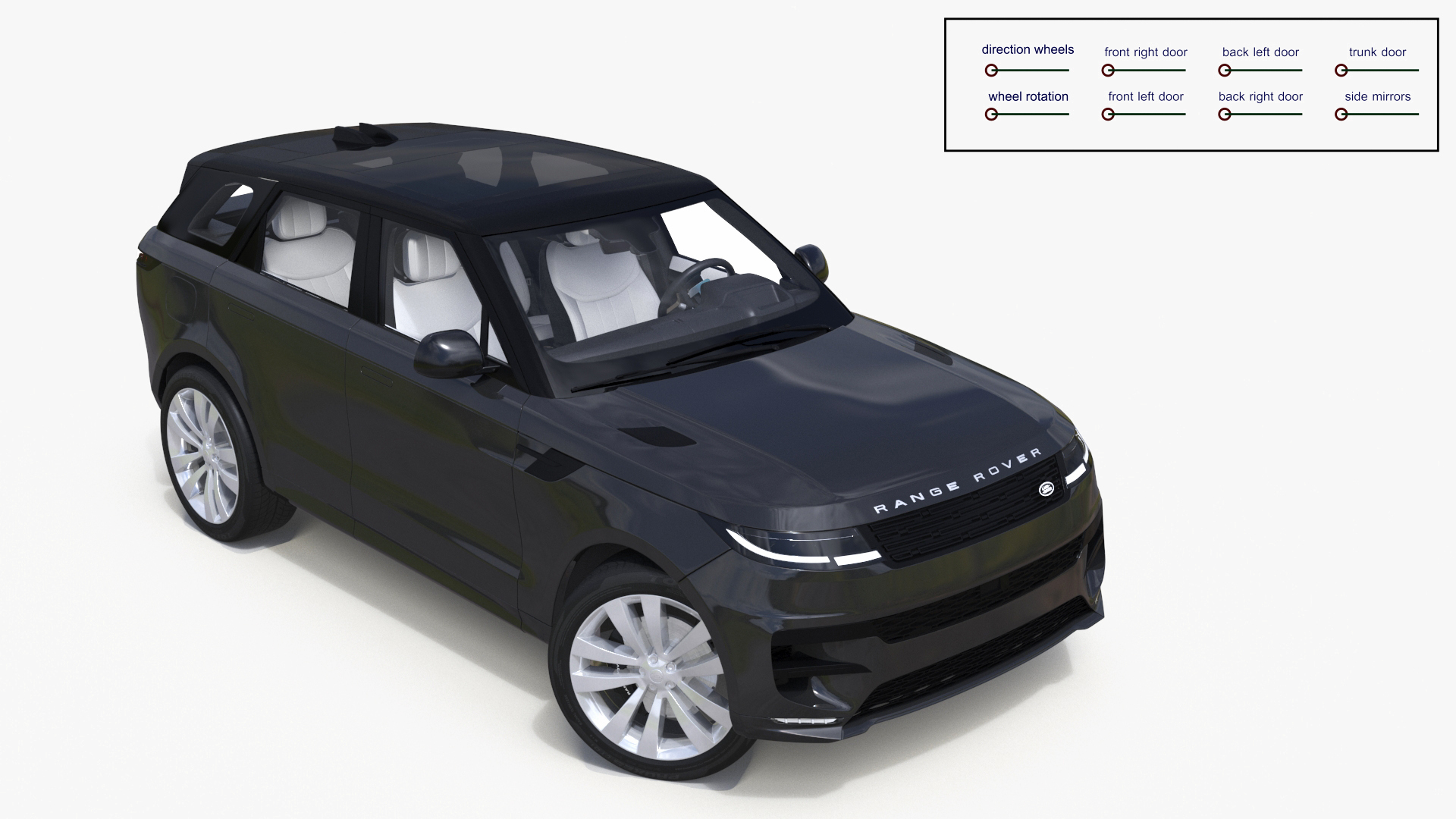Sport SUV Range Rover Black Rigged Model - TurboSquid 2383202