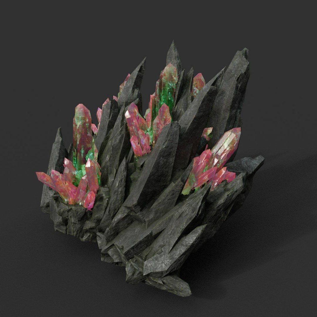 3D 8 Low Poly PBR Spiky Mine Rock Mineral Model - TurboSquid 2163135