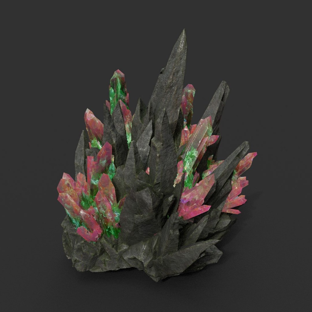 3D 8 Low Poly PBR Spiky Mine Rock Mineral Model - TurboSquid 2163135