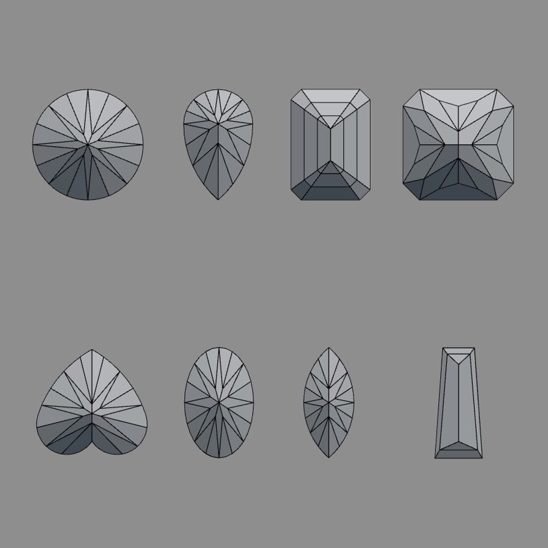 3d Gem Cuts Pack Model