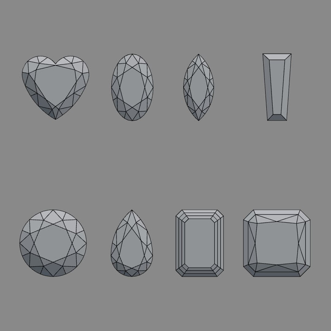 3d Gem Cuts Pack Model