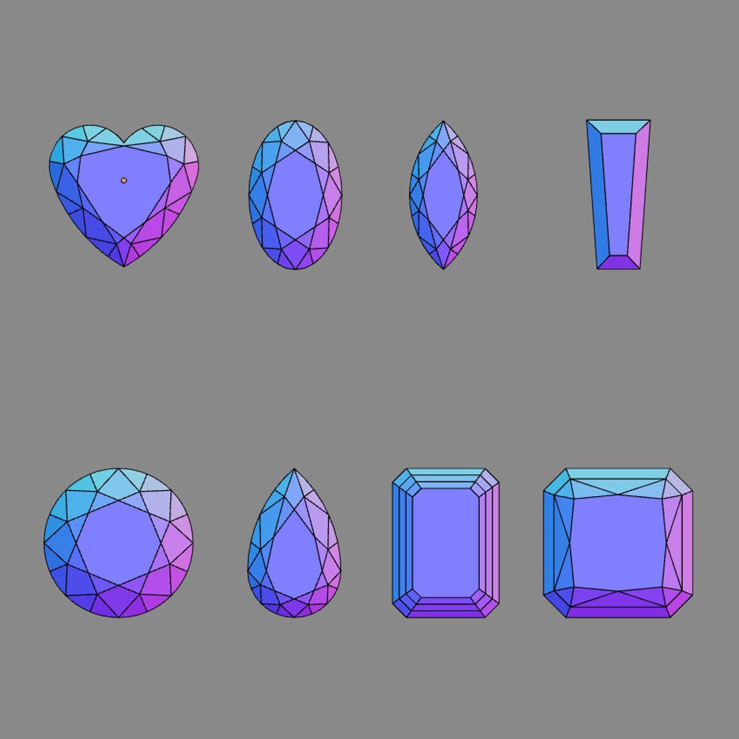 3d Gem Cuts Pack Model