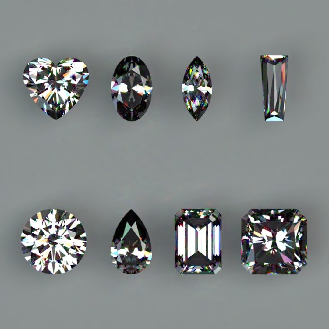 3d Gem Cuts Pack Model