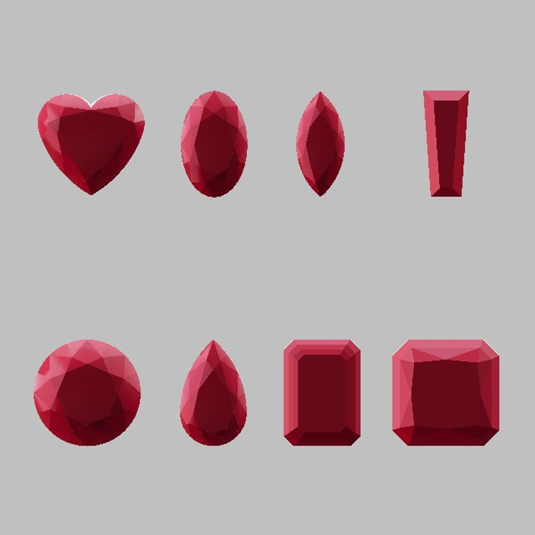 3d Gem Cuts Pack Model