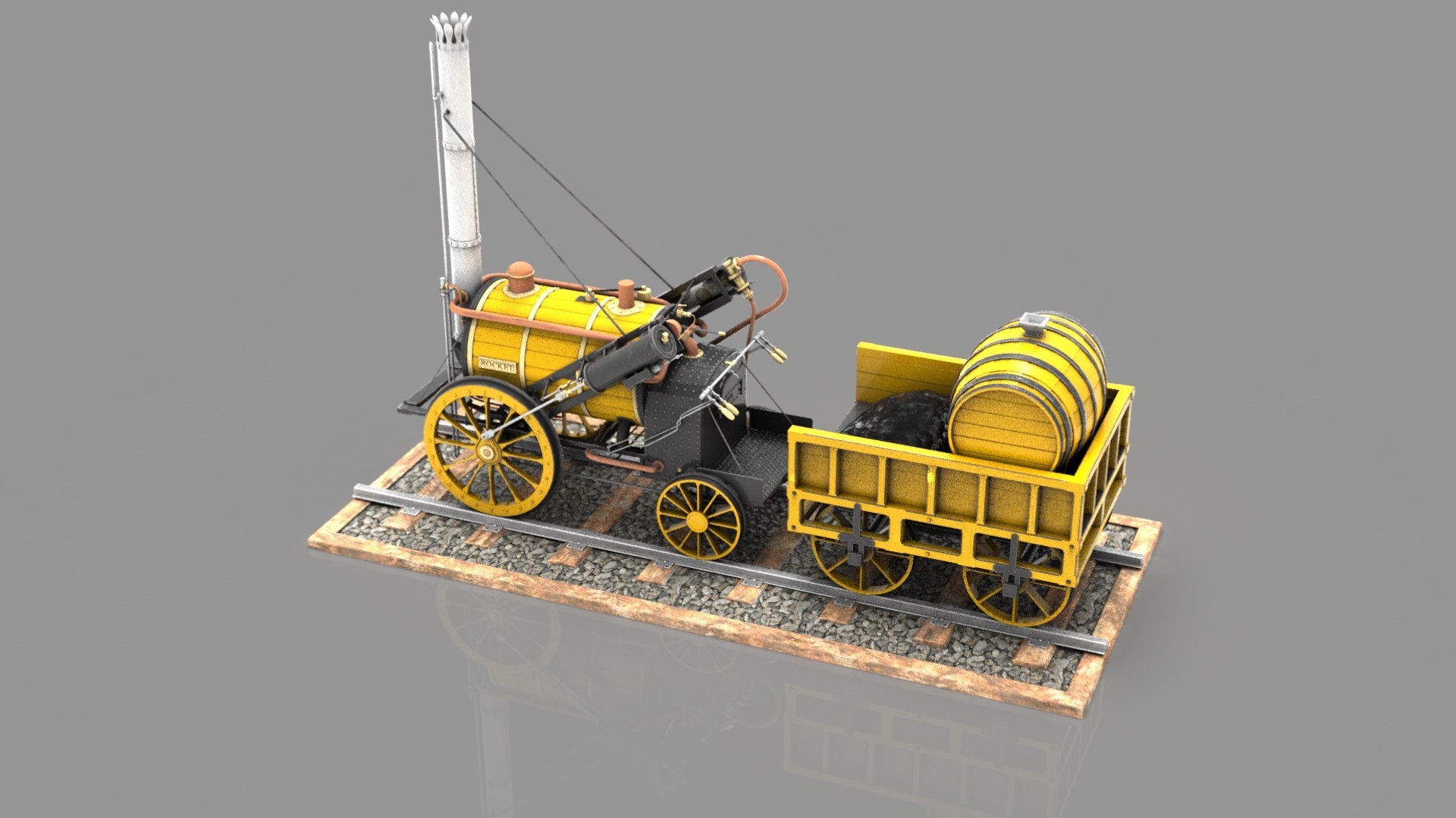 Rocket Steam Locomotive 3D - TurboSquid 1815652