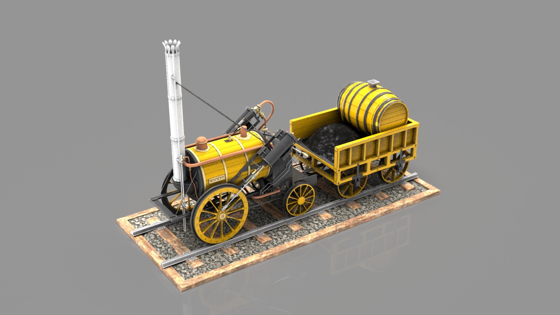 Rocket Steam Locomotive 3D - TurboSquid 1815652