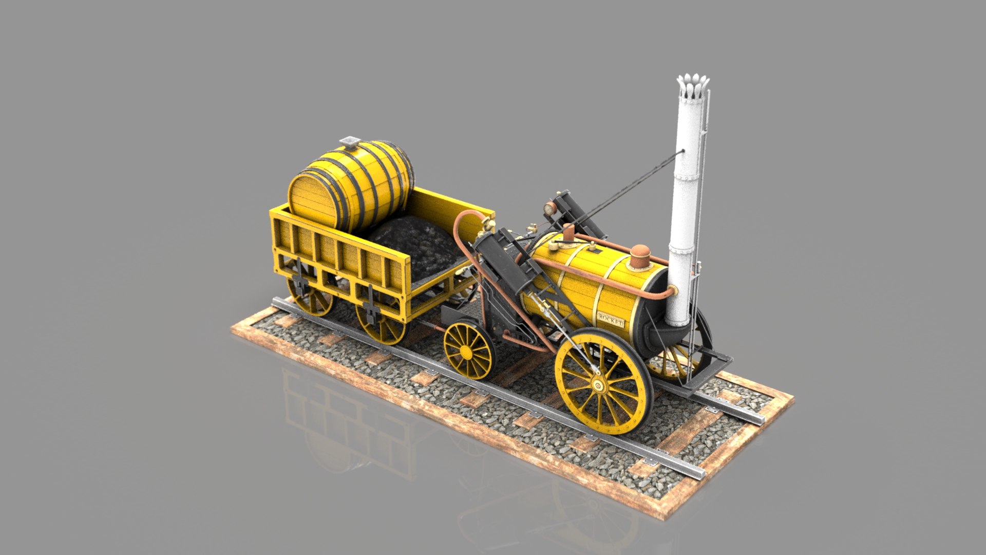 Rocket Steam Locomotive 3D - TurboSquid 1815652