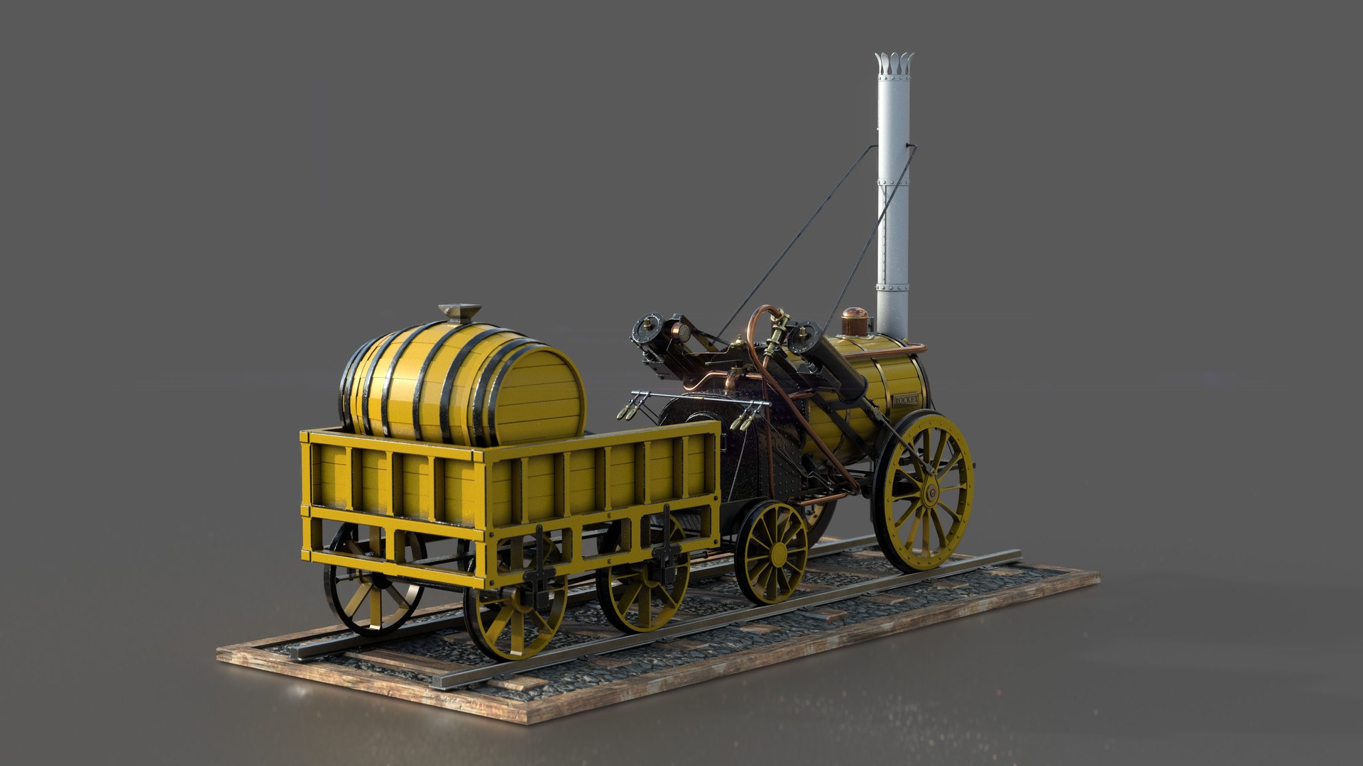 Rocket Steam Locomotive 3D - TurboSquid 1815652