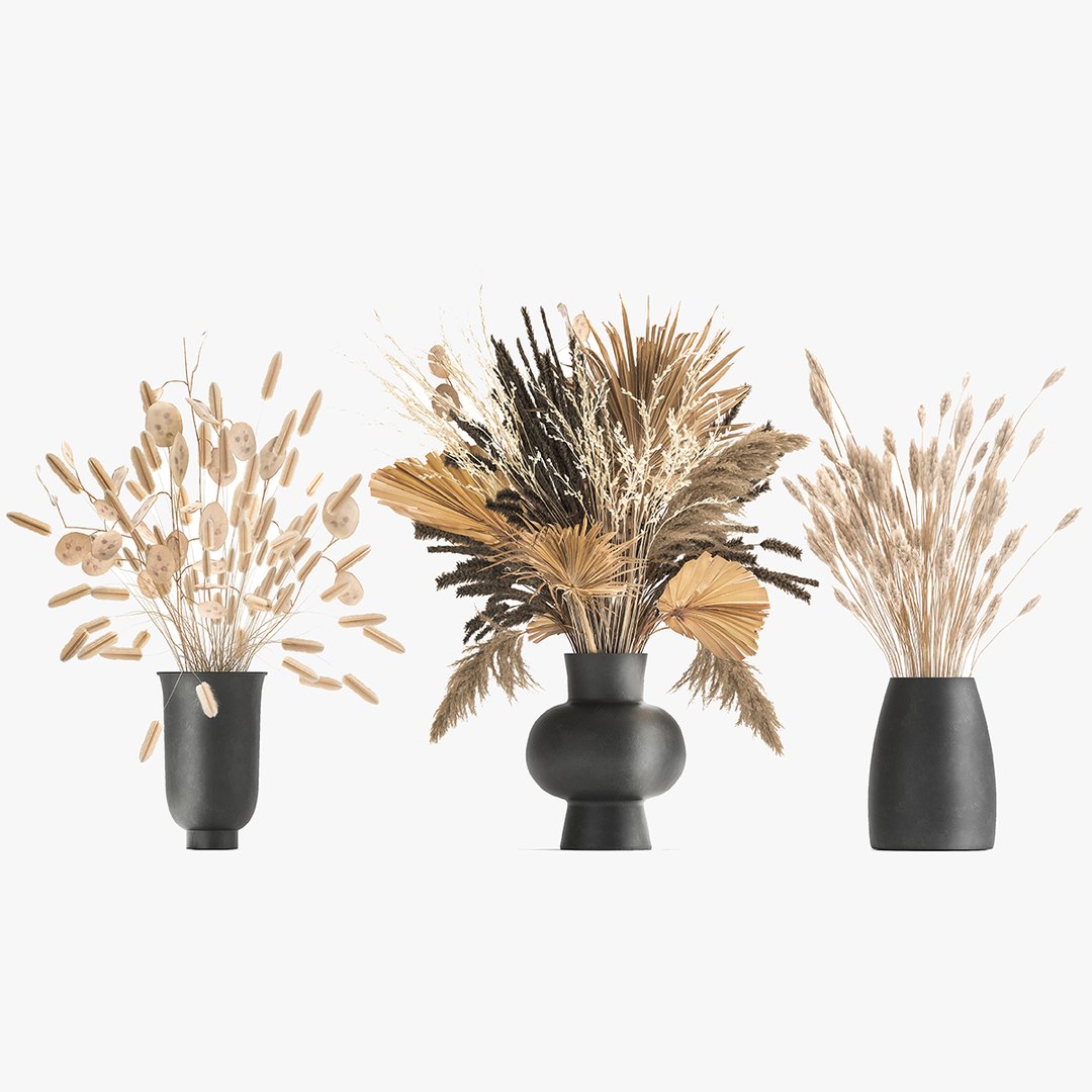 3D Bouquet of dried flowers in a vase 174 model - TurboSquid 1794003