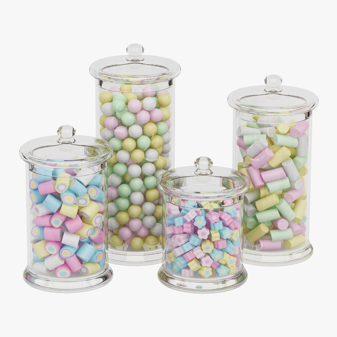 3D Candy Jars Set 03 - TurboSquid 1633404