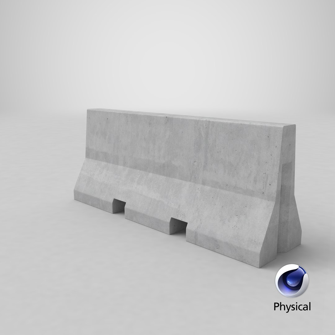 Concrete Traffic Barrier 02 3D Model - TurboSquid 2069916