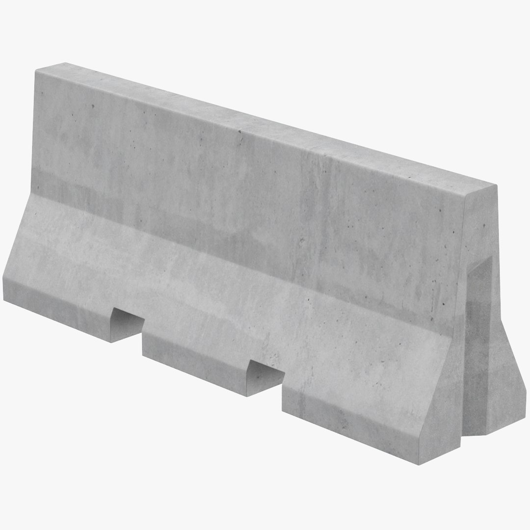 Concrete Traffic Barrier 02 3D Model - TurboSquid 2069916