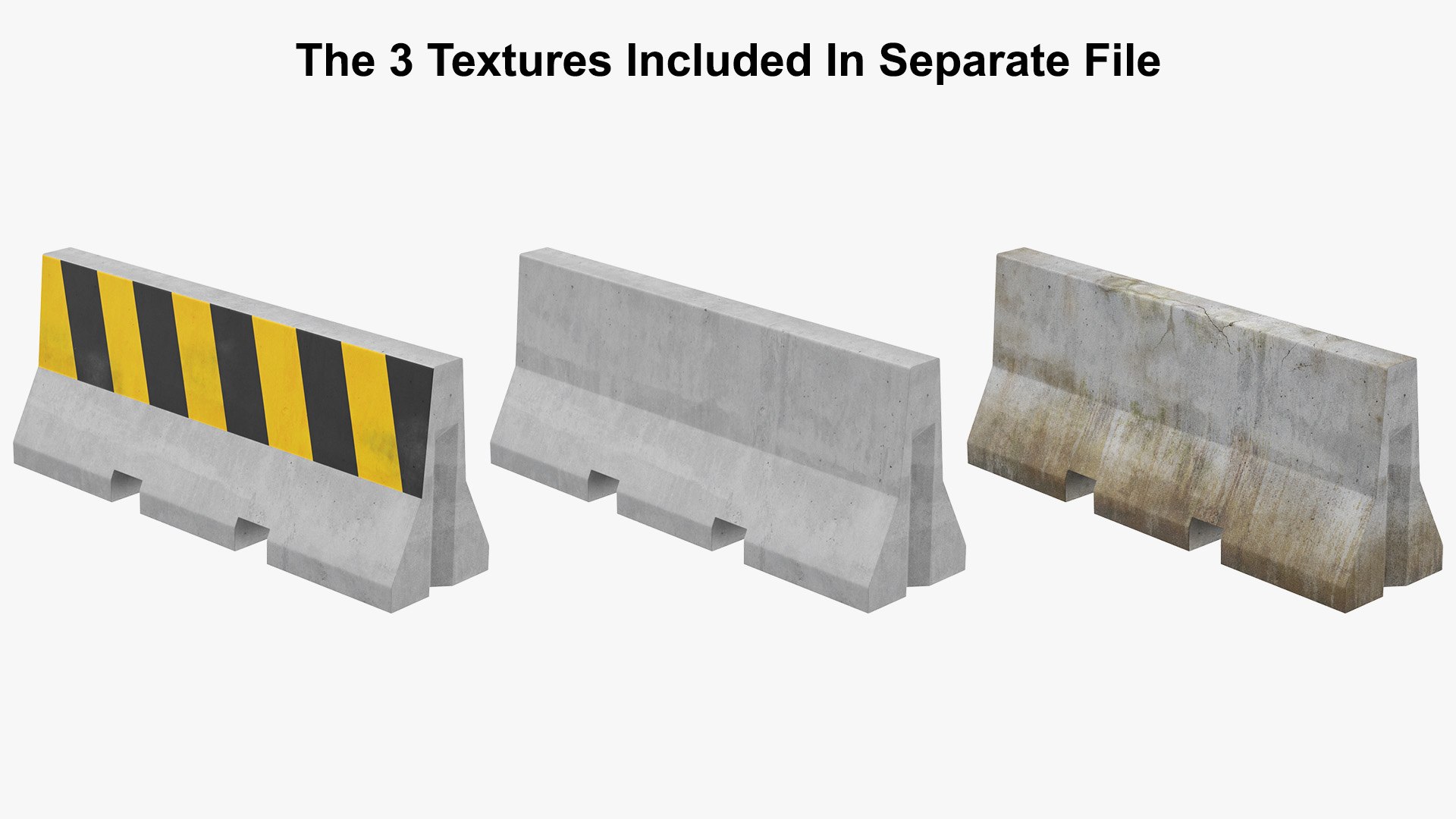 Concrete Traffic Barrier 02 3D Model - TurboSquid 2069916