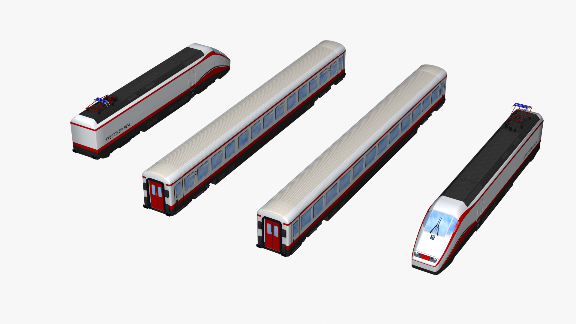 Frecciabianca - Fs Class E414 - High Speed Passenger Train 3D Model ...