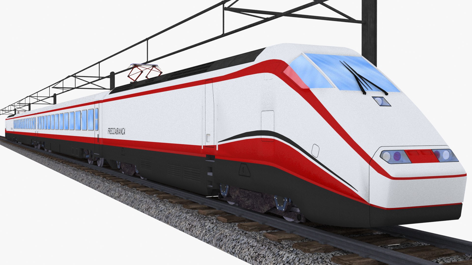Frecciabianca - Fs Class E414 - High Speed Passenger Train 3D Model ...