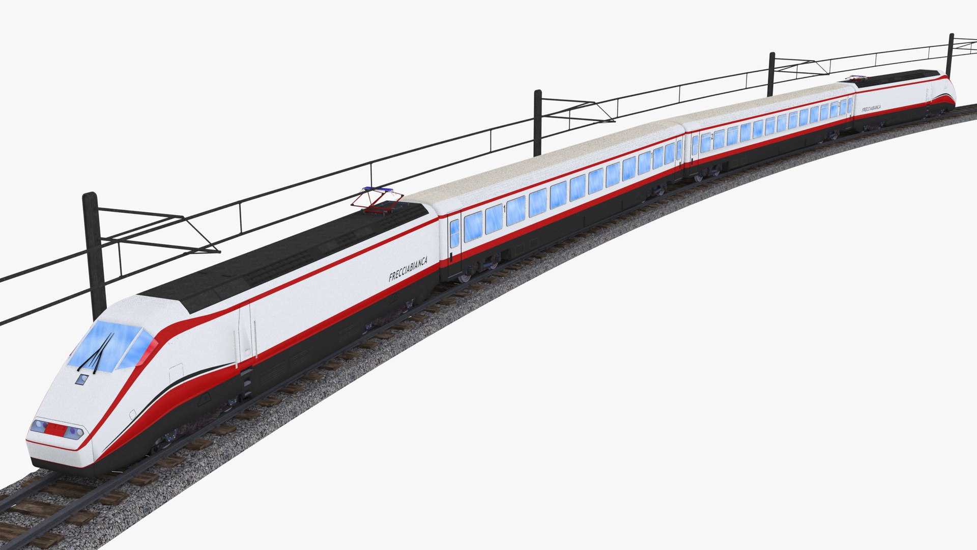 Frecciabianca - Fs Class E414 - High Speed Passenger Train 3D Model ...
