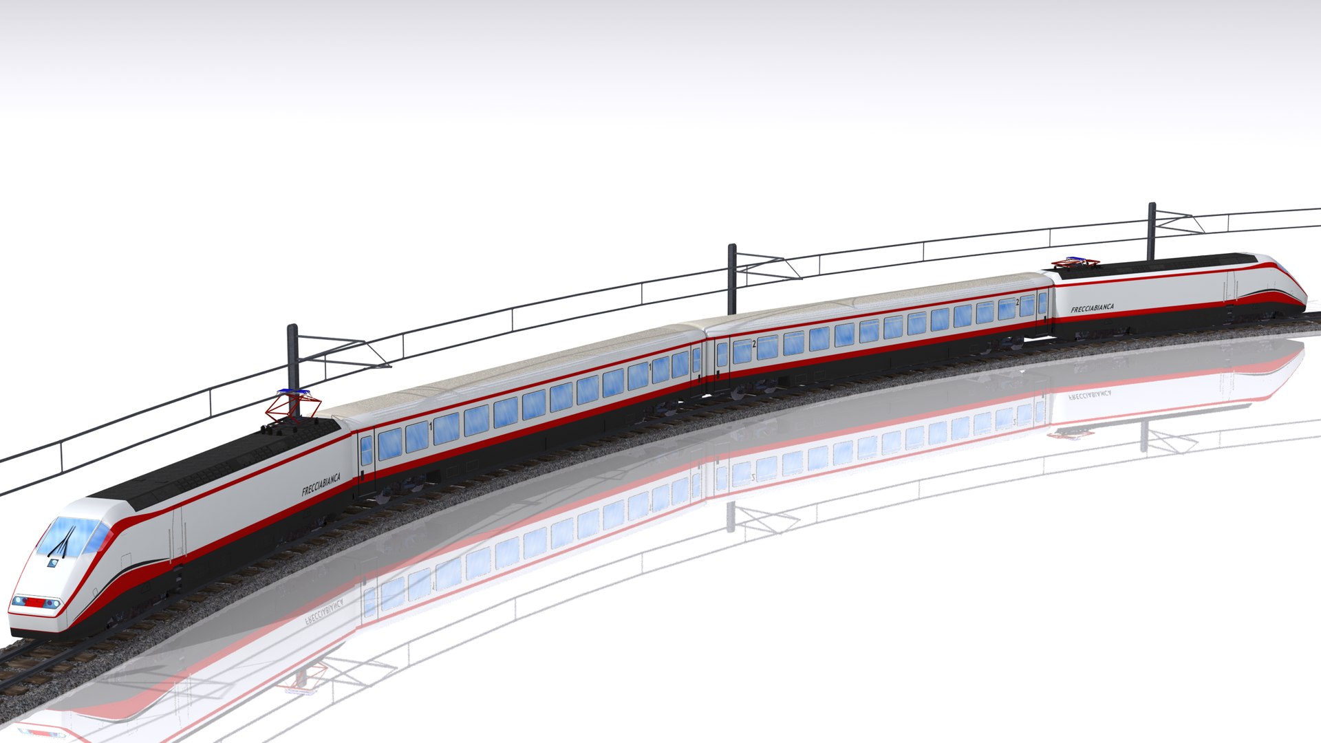 Frecciabianca - Fs Class E414 - High Speed Passenger Train 3D Model ...