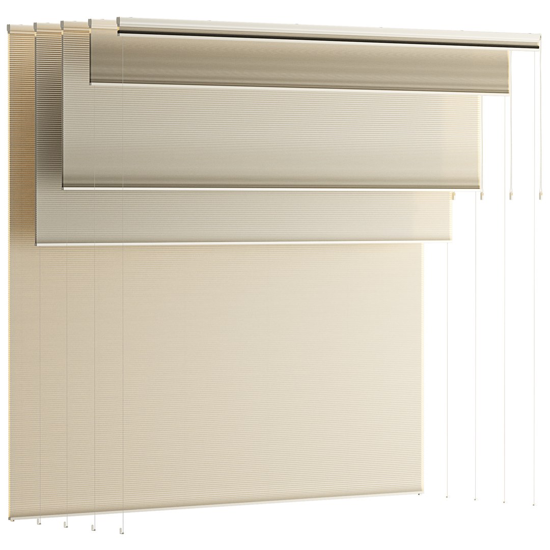 3D Fabric Pleated Blind Bandalux Set 01 - TurboSquid 2206366