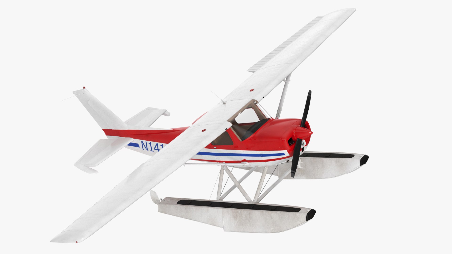 3D Light Propeller Seaplane Cessna 150 Rigged For Cinema 4D ...