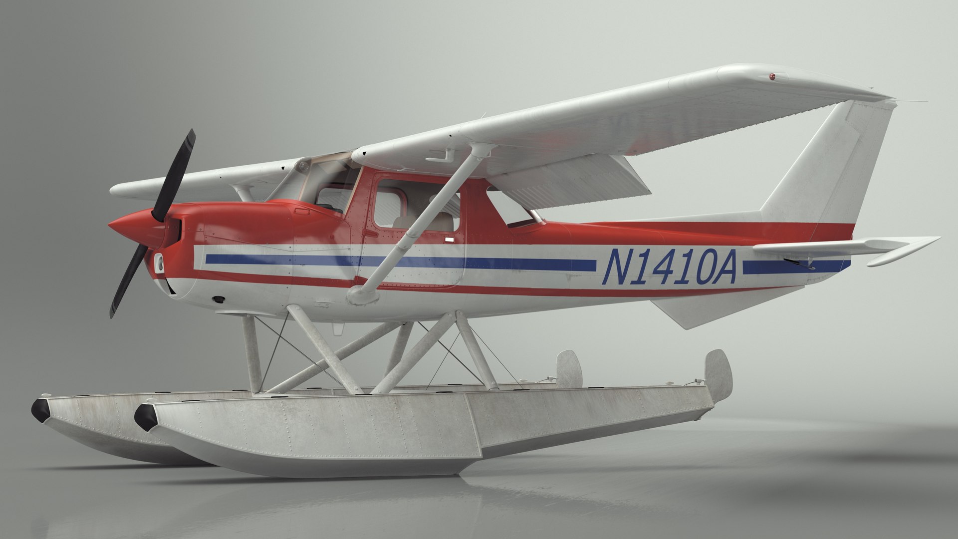 3D Light Propeller Seaplane Cessna 150 Rigged For Cinema 4D ...