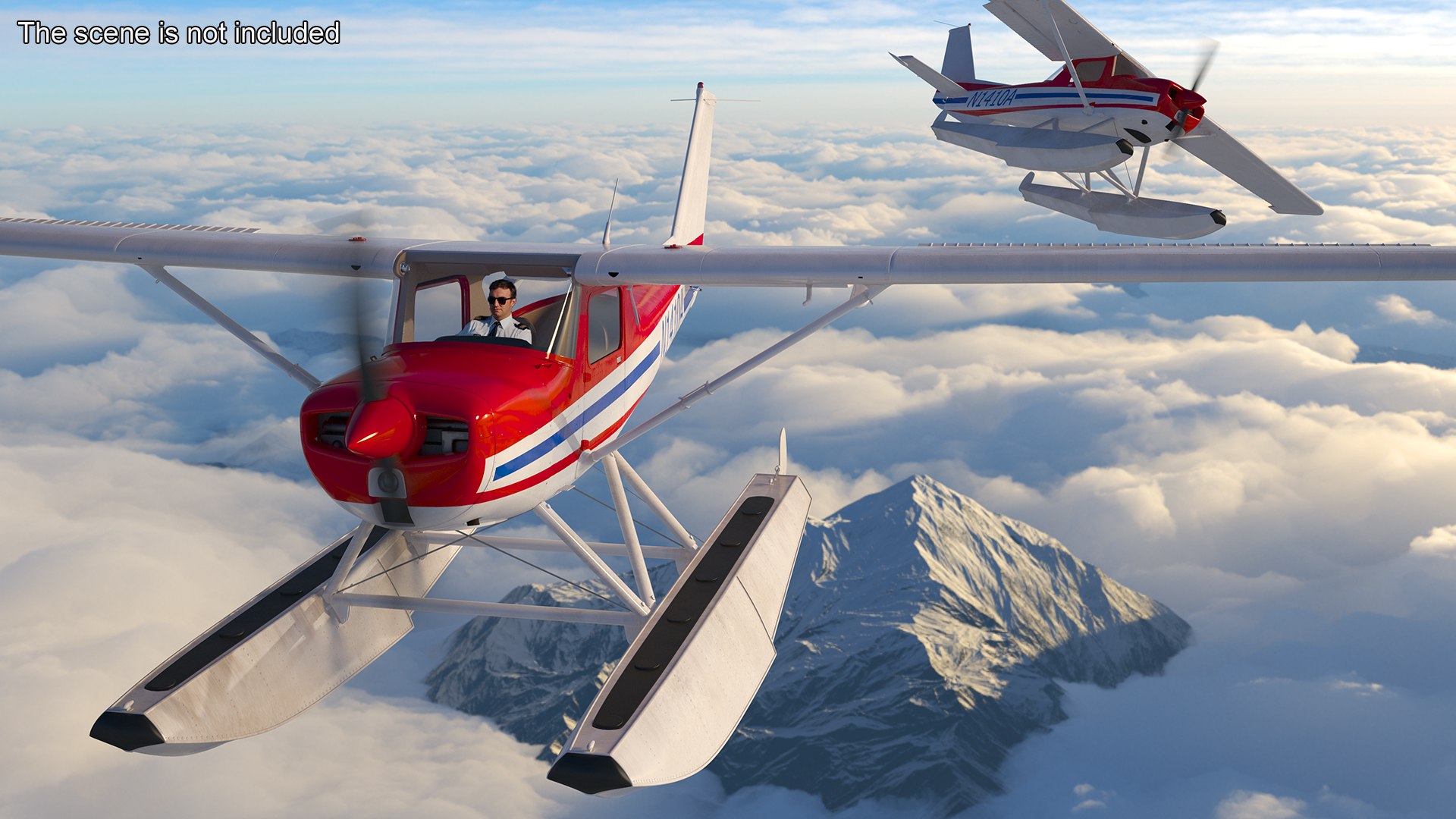 3D Light Propeller Seaplane Cessna 150 Rigged For Cinema 4D ...