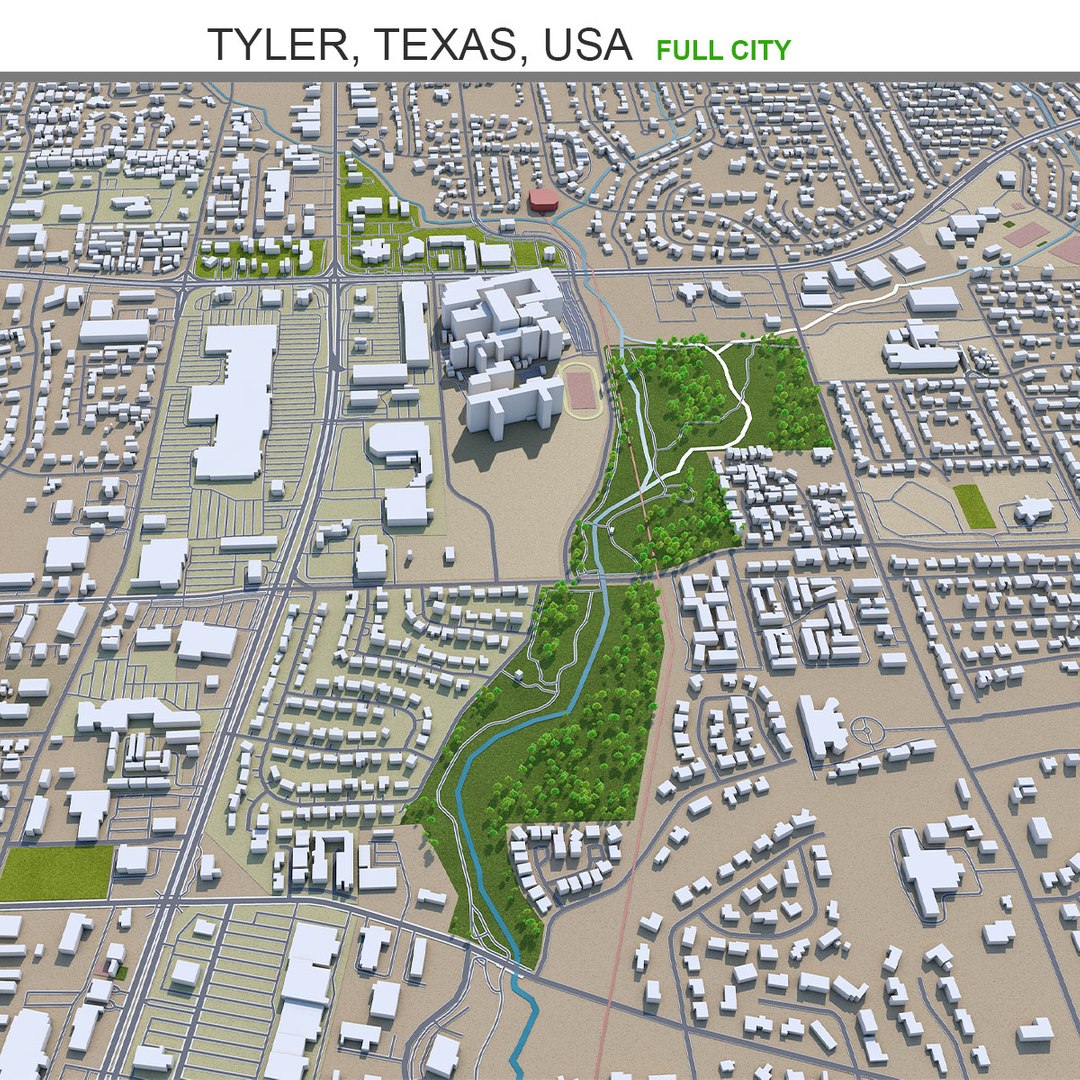 3D Tyler Texas USA model - TurboSquid 1720928