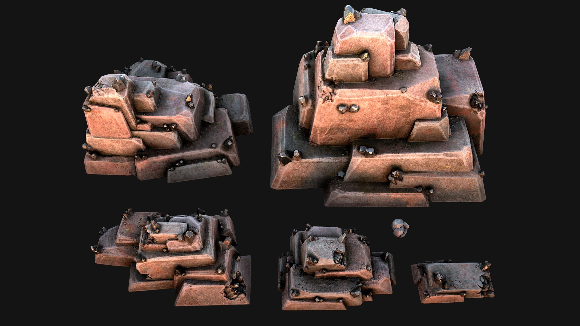 3D Model Tin Ores Deposits Minerals Metal Mine - TurboSquid 2285251