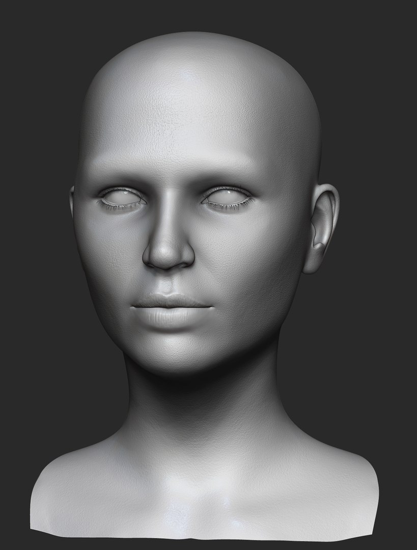 3D Model Realistic Female Head - TurboSquid 1386908