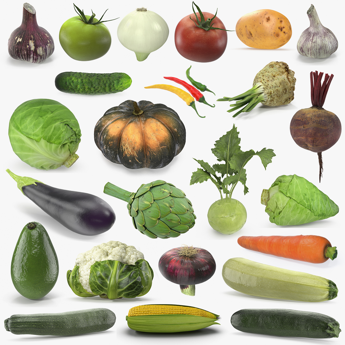 3D Vegetables Collection 3 model - TurboSquid 1799494