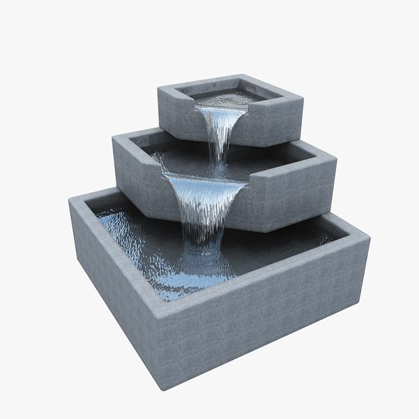 3d city fountain water