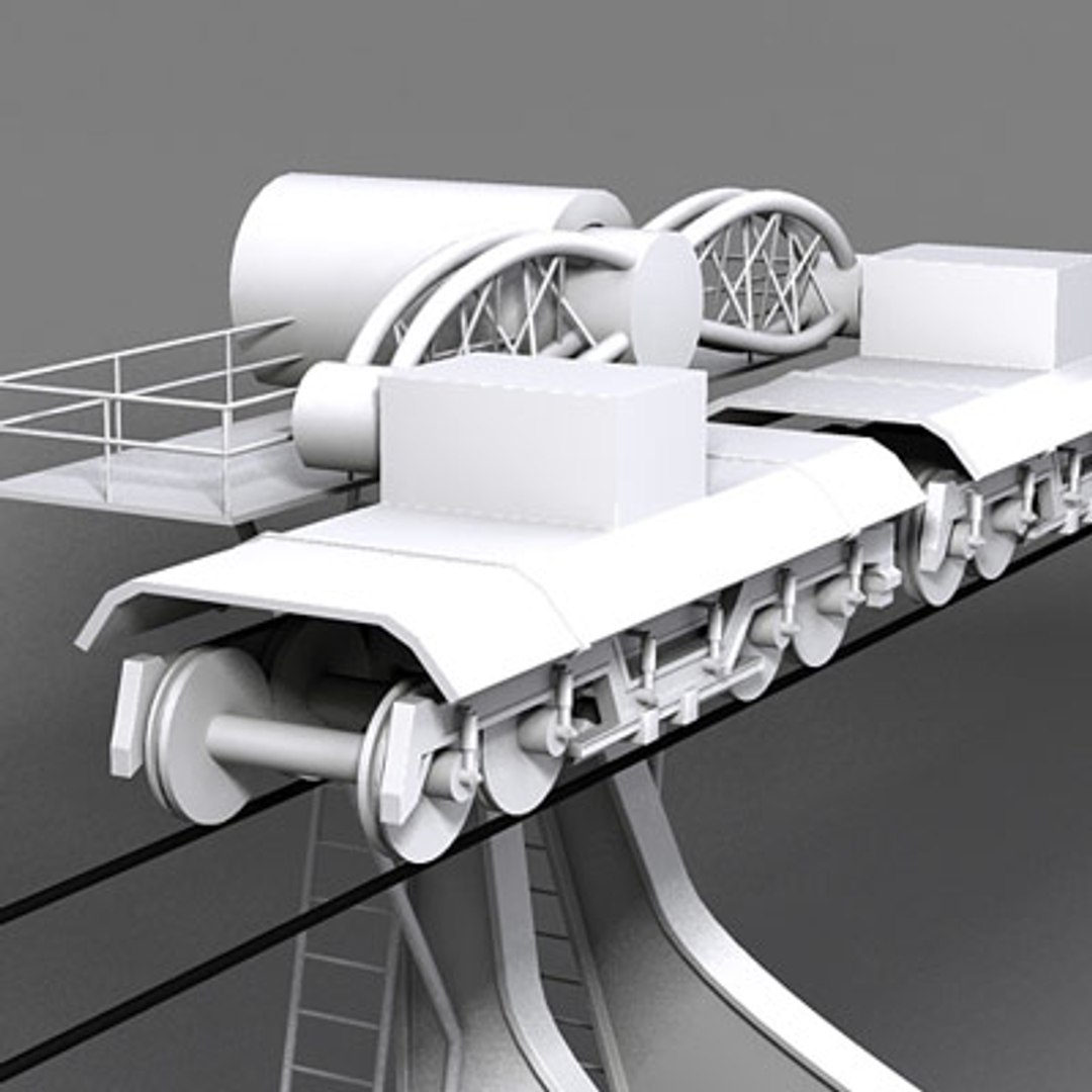 3d Cableway Wagon Cable Model