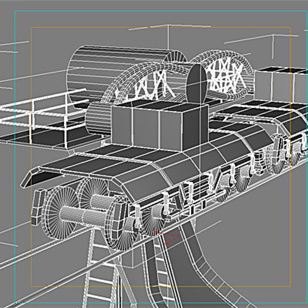 3d Cableway Wagon Cable Model