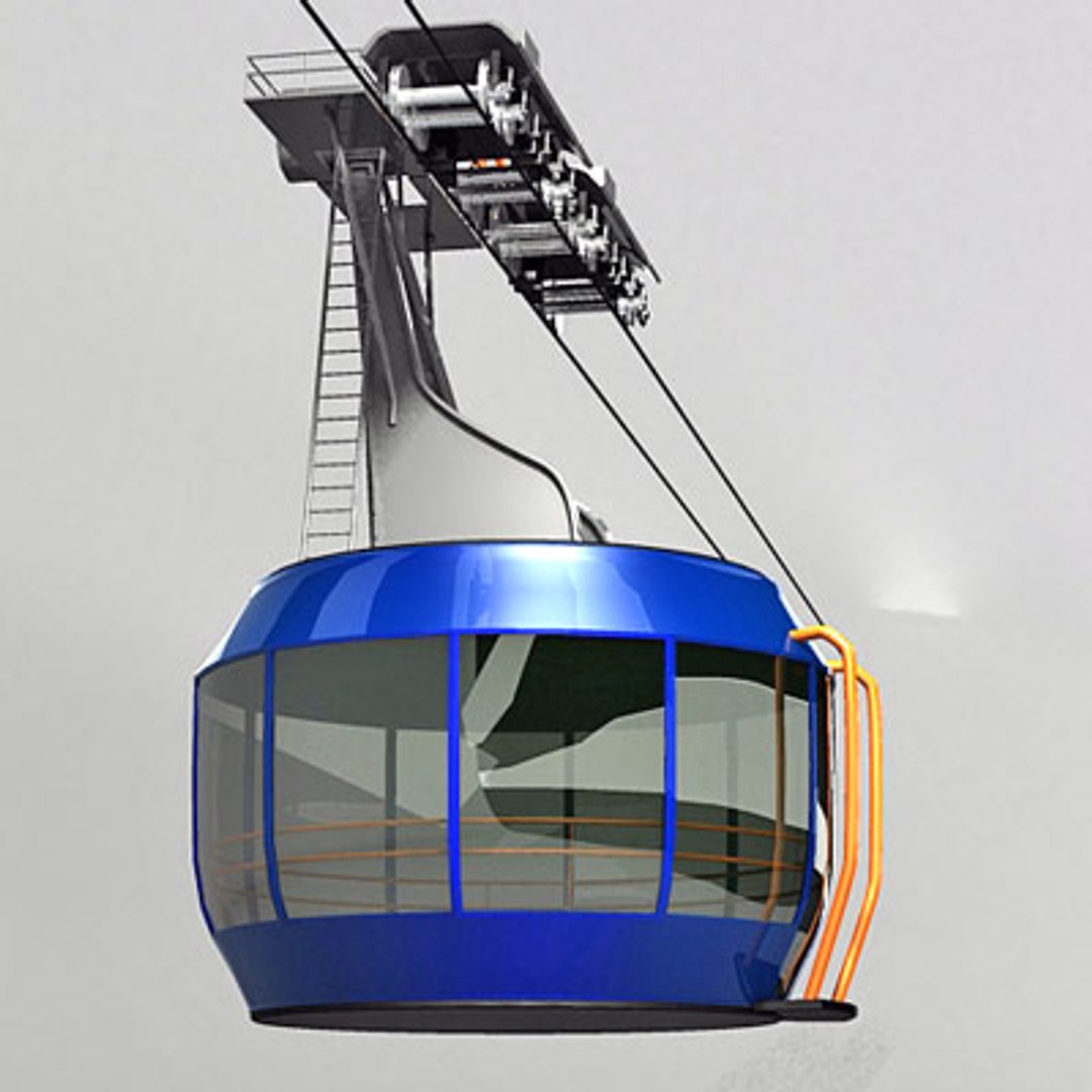 3d Cableway Wagon Cable Model