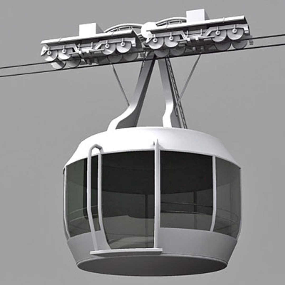 3d Cableway Wagon Cable Model