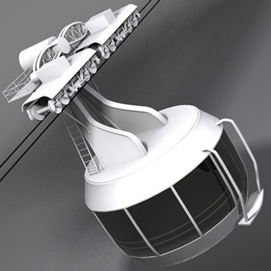 3d Cableway Wagon Cable Model