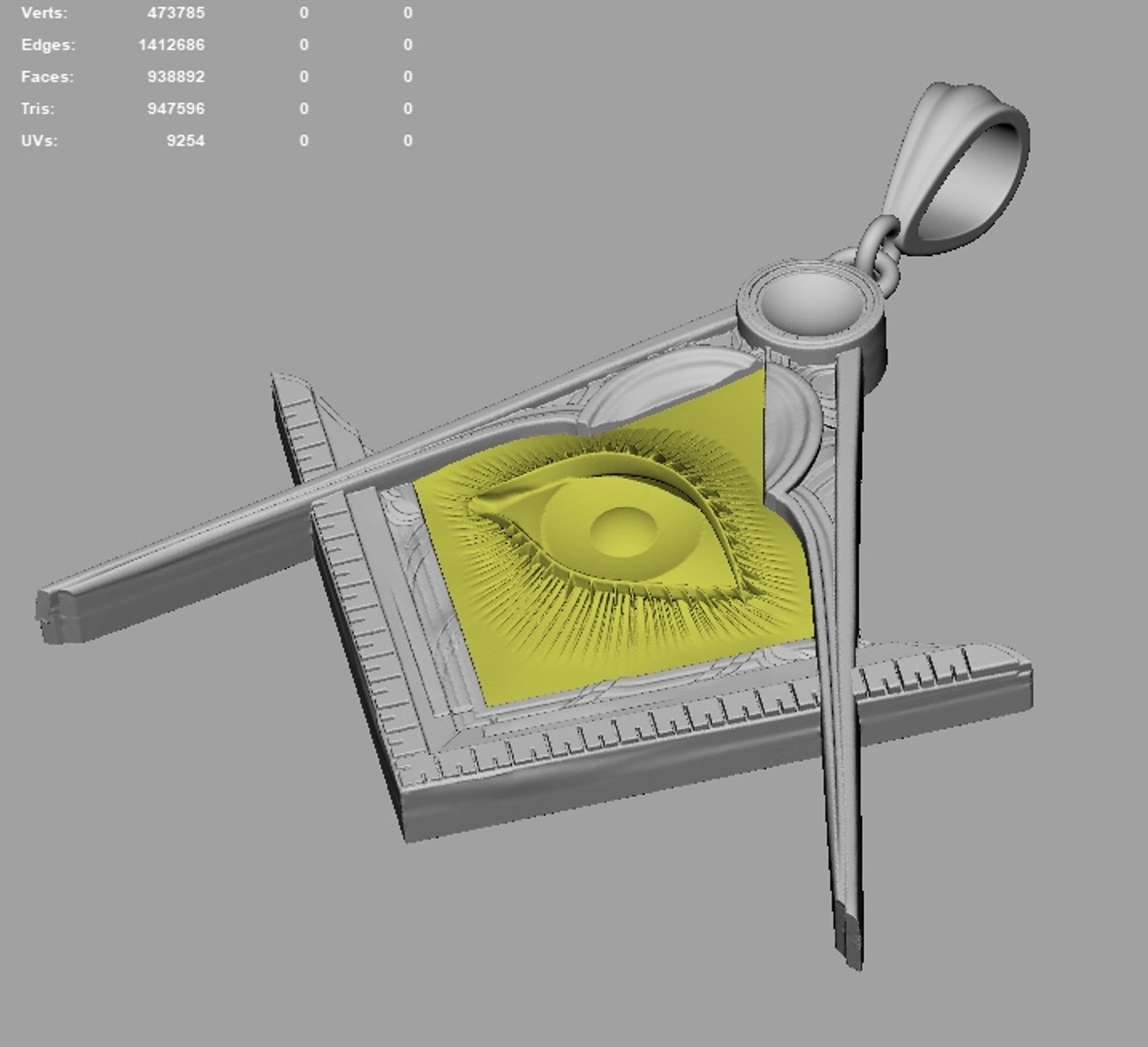 3D Jewelry Pendant with Eye Masonic Symbol 0319 Stl 3dm Fbx ...