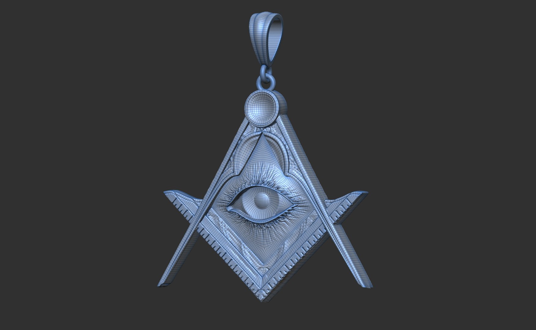 3D Jewelry Pendant with Eye Masonic Symbol 0319 Stl 3dm Fbx ...