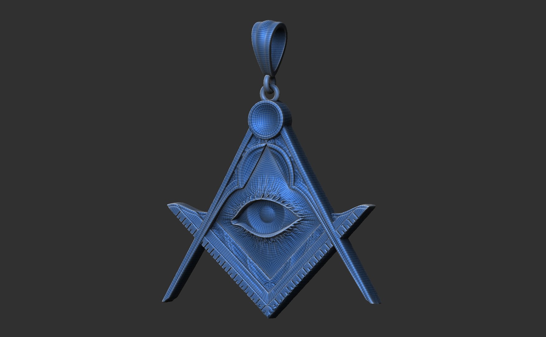 3D Jewelry Pendant With Eye Masonic Symbol 0319 Stl 3dm Fbx ...