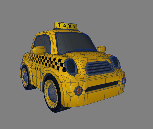 cartoon taxi 3d lwo