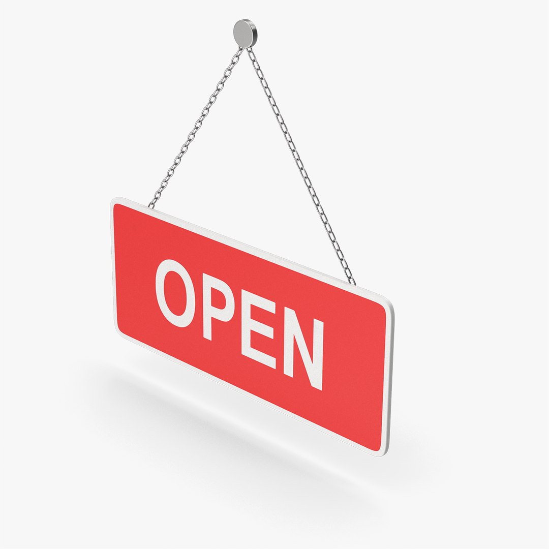 Hanging Open Sign 3D model - TurboSquid 2001948
