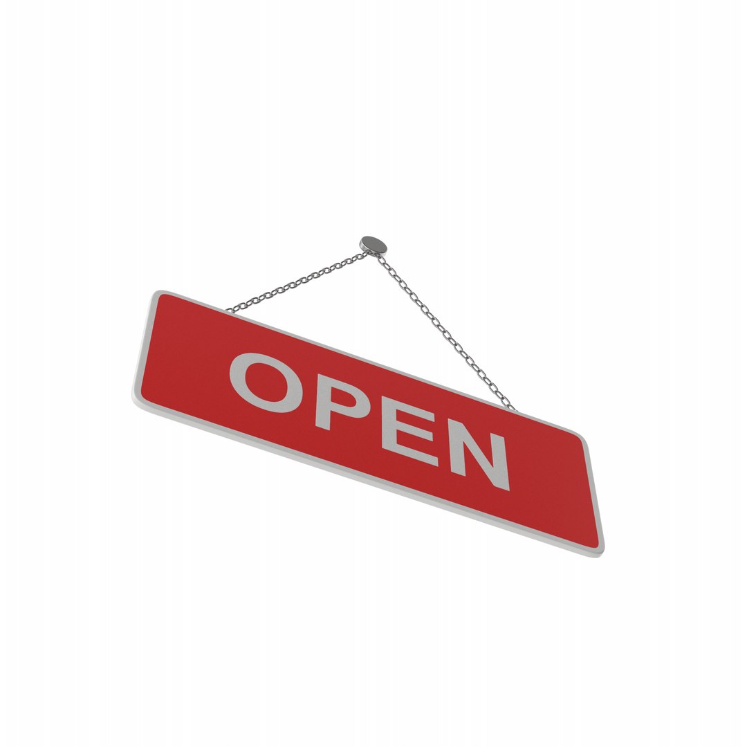 Hanging Open Sign 3D Model - TurboSquid 2001948