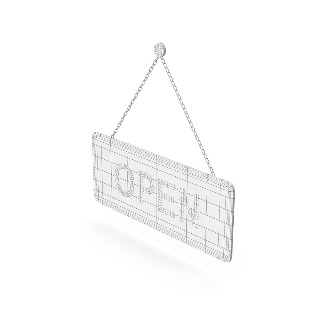 Hanging Open Sign 3D Model - TurboSquid 2001948