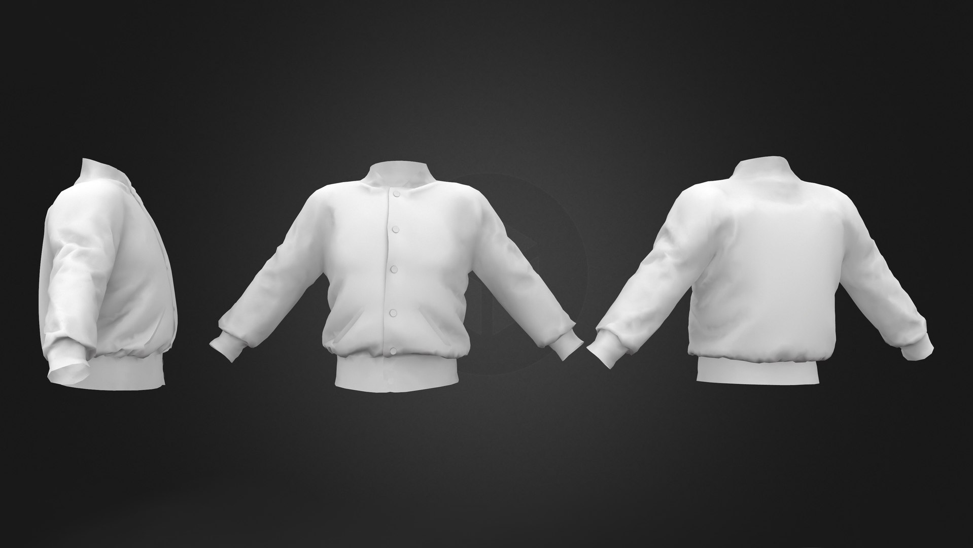 Varsity Letterman Jacket Closed Front Model - TurboSquid 1811381