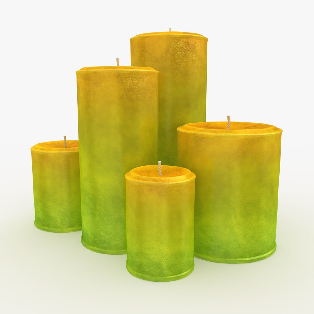 realistic organic candle 2 3d max