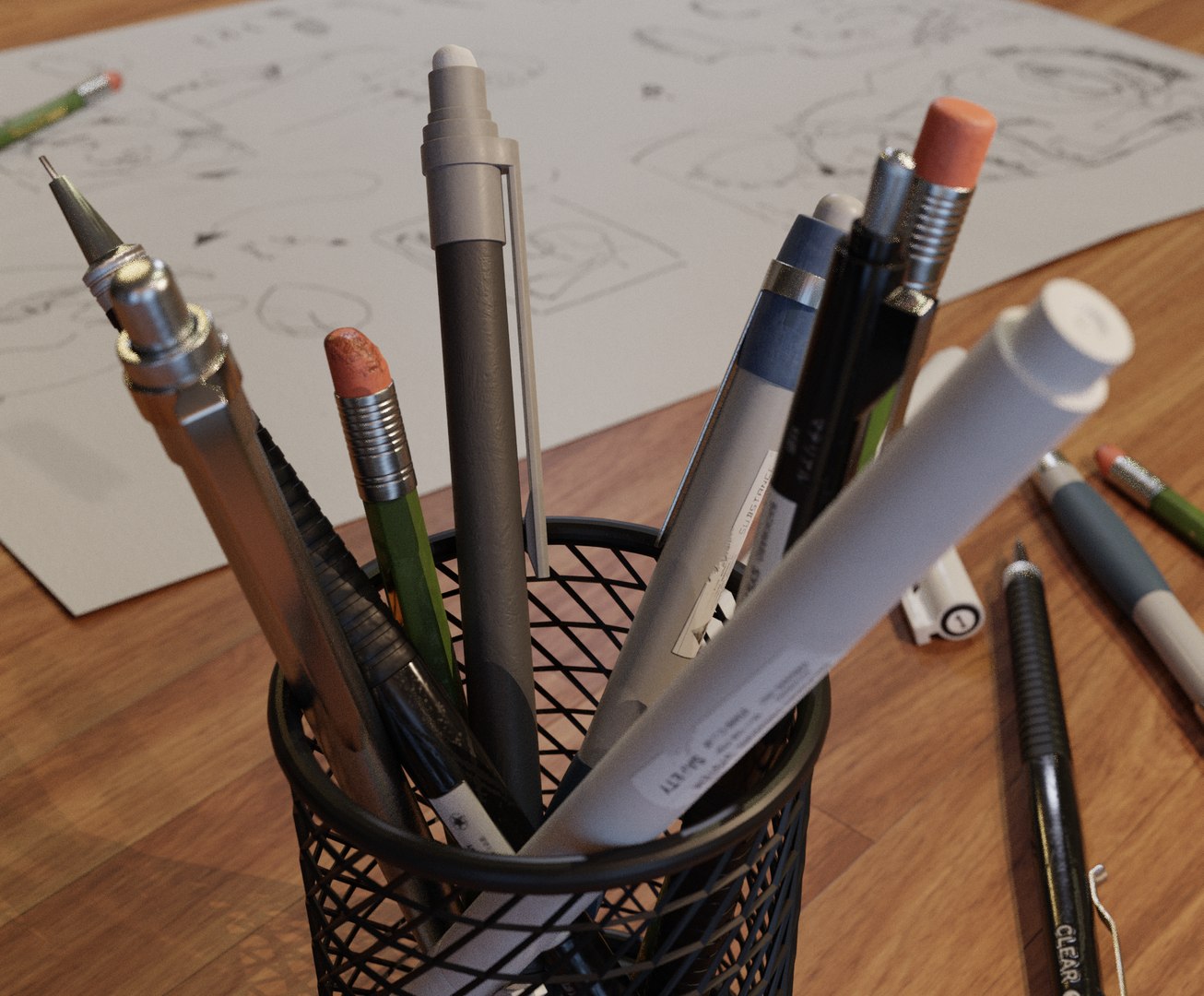 3D Model Pen Pencil - TurboSquid 1691640