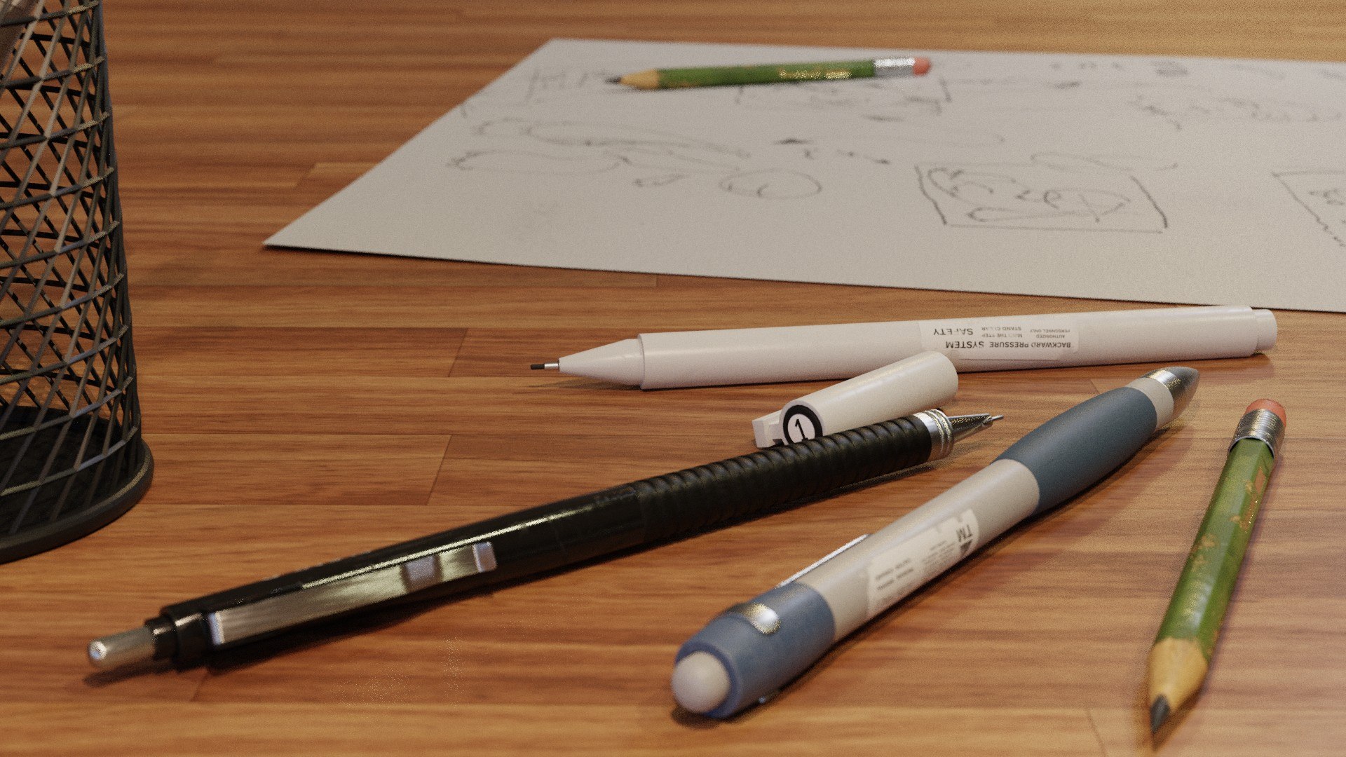 3D Model Pen Pencil - TurboSquid 1691640