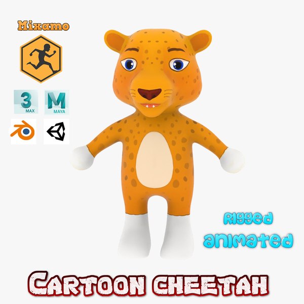 modelo 3d Cartoon Cheetah Animated - TurboSquid 2013746