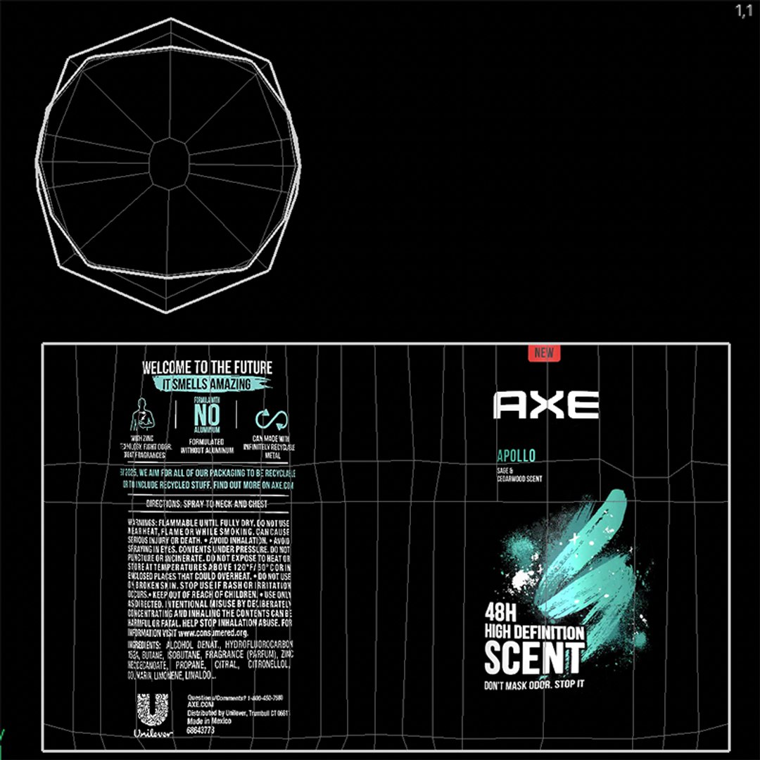 Spray Axe Bottle 3D Model - TurboSquid 2022392